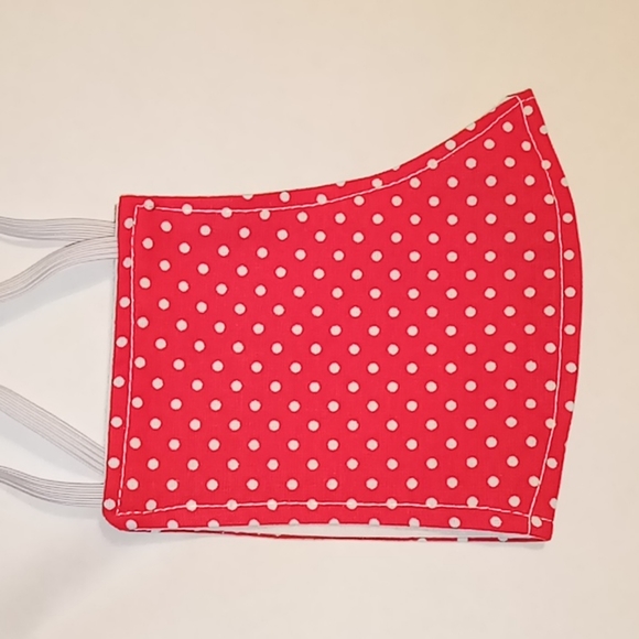 Accessories | Red And White Polka Dot Reversible Face Mask | Poshmark